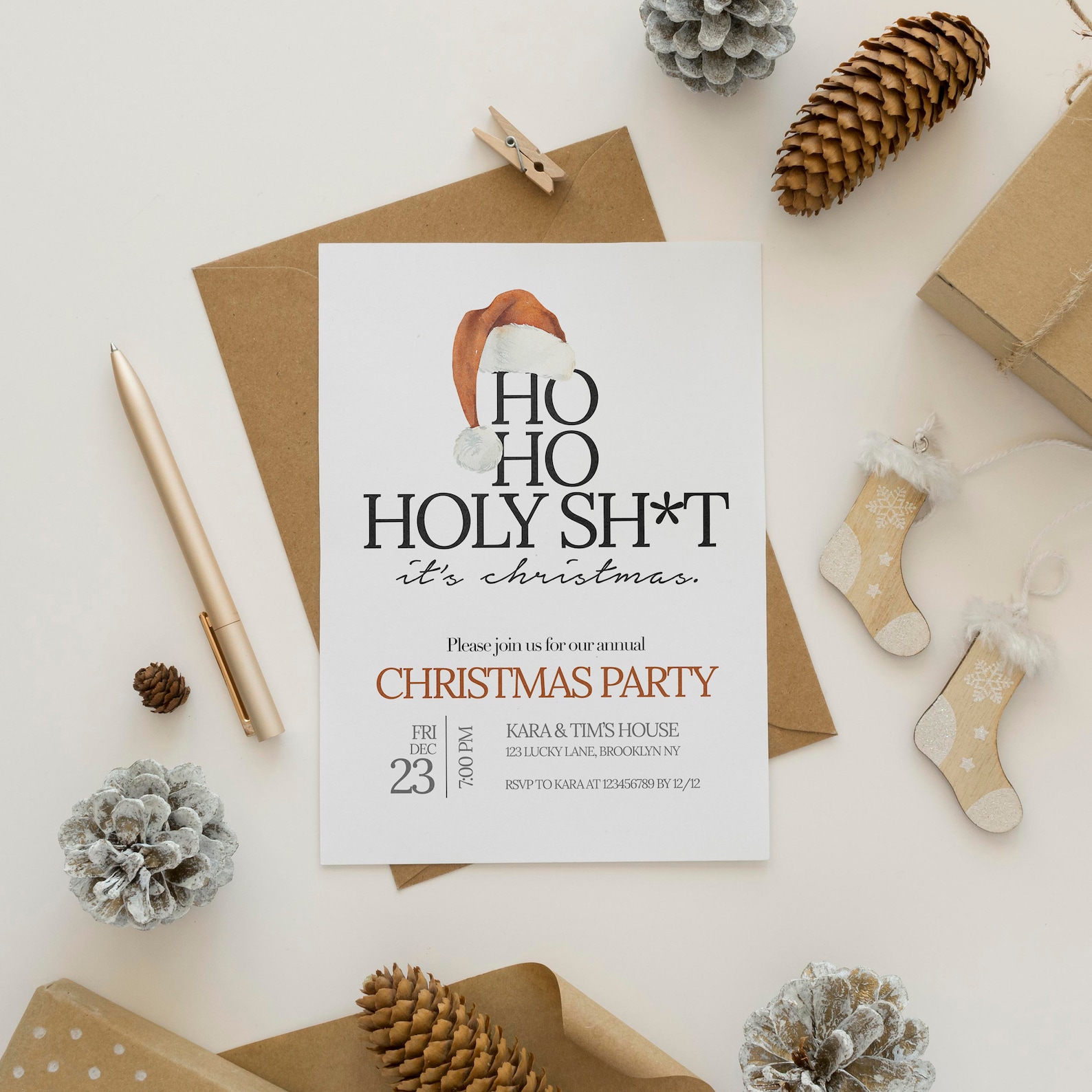 Funny Christmas Party Invitation Friendsmas Party Invitation - Etsy