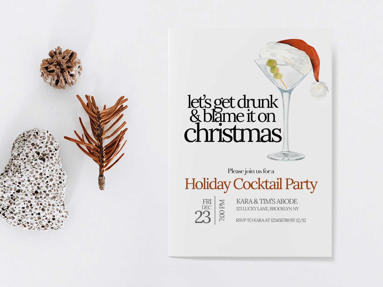 Funny Christmas Party Invitation Holiday Cocktail Party - Etsy
