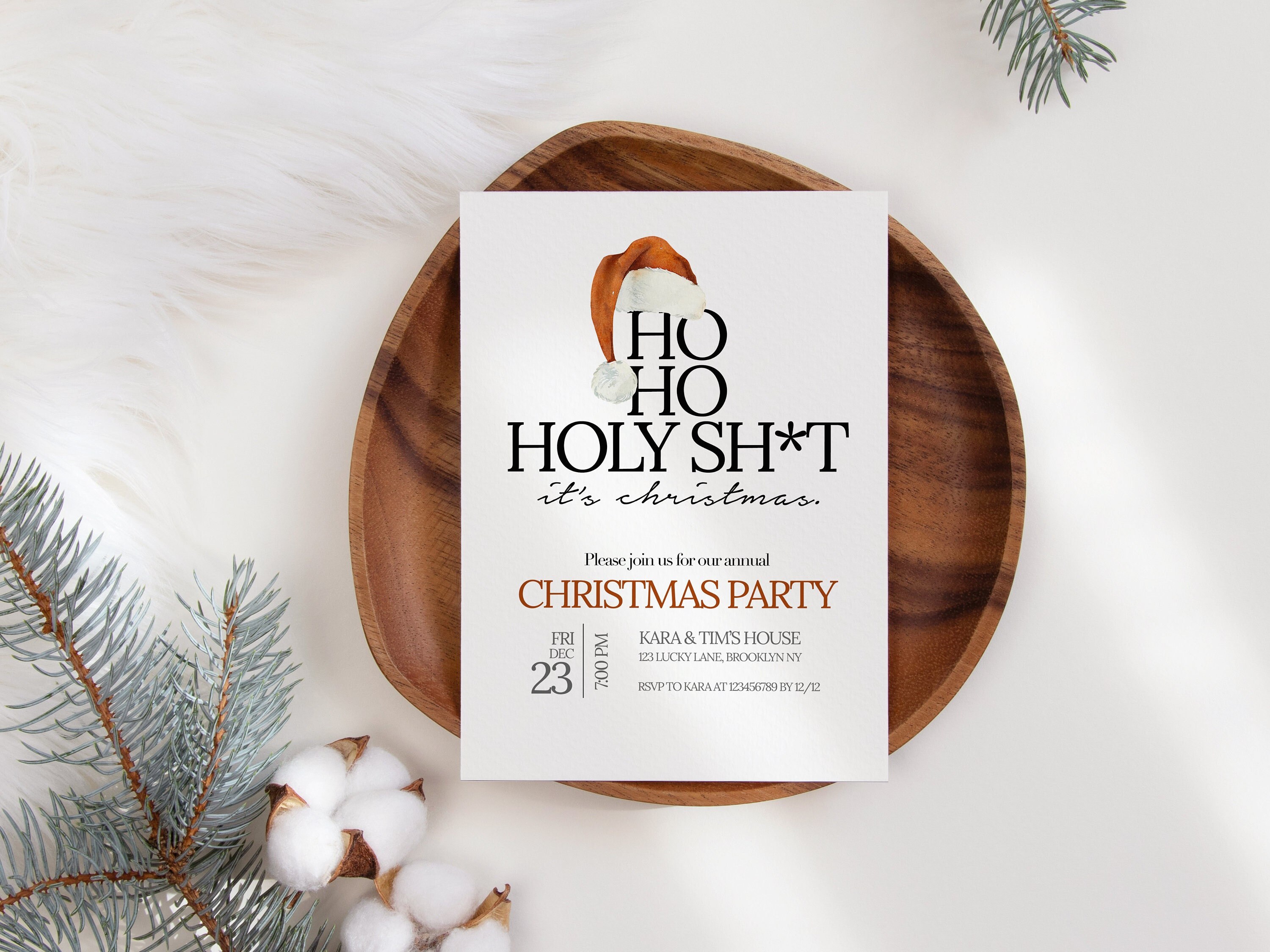 Funny Christmas Party Invitation, Friendsmas Party Invitation Template ...