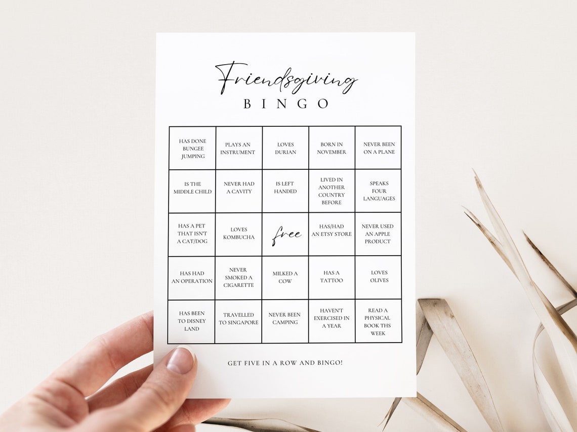 Friendsgiving Bingo Party/event Game, Instant Download, Printable ...