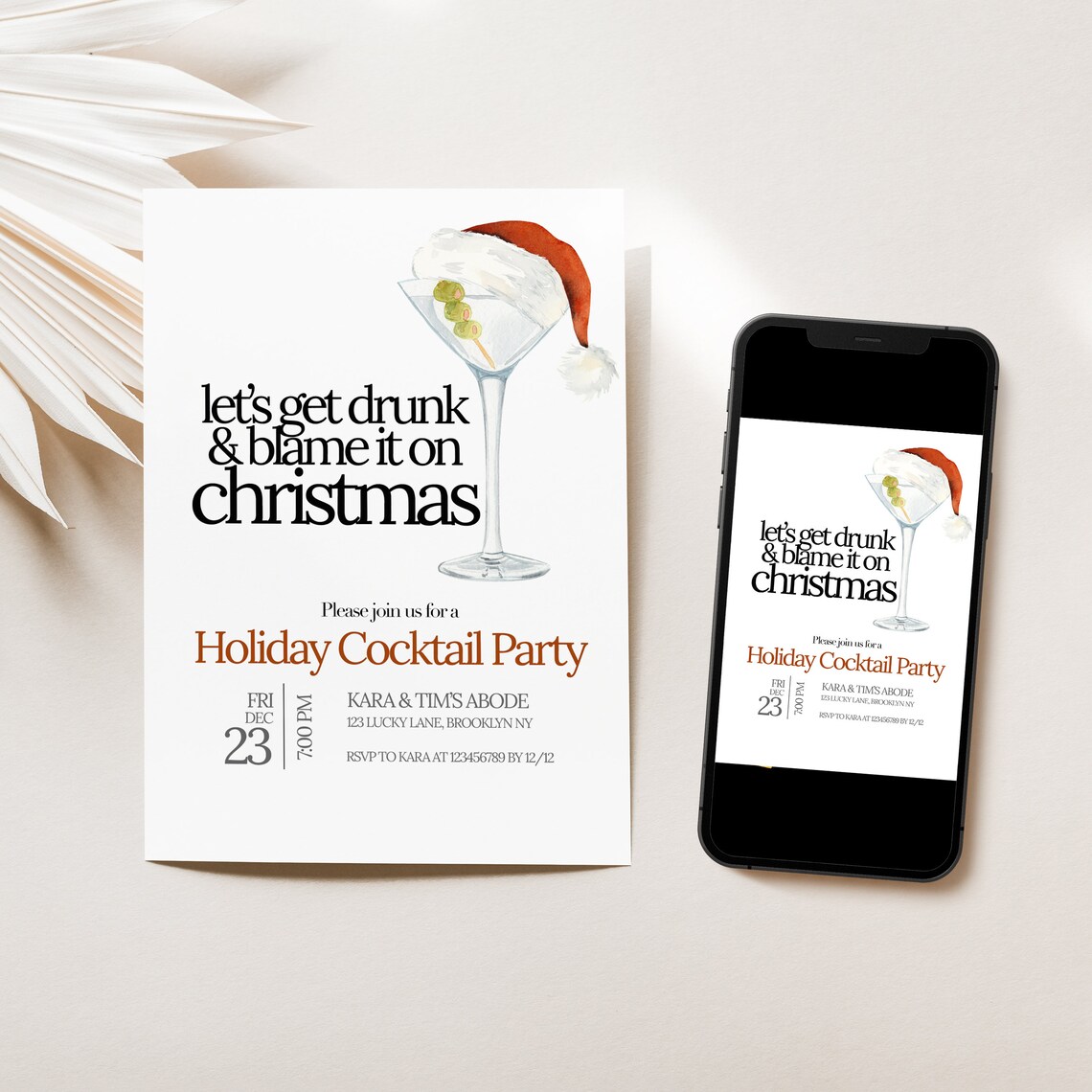 Funny Christmas Party Invitation Holiday Cocktail Party - Etsy
