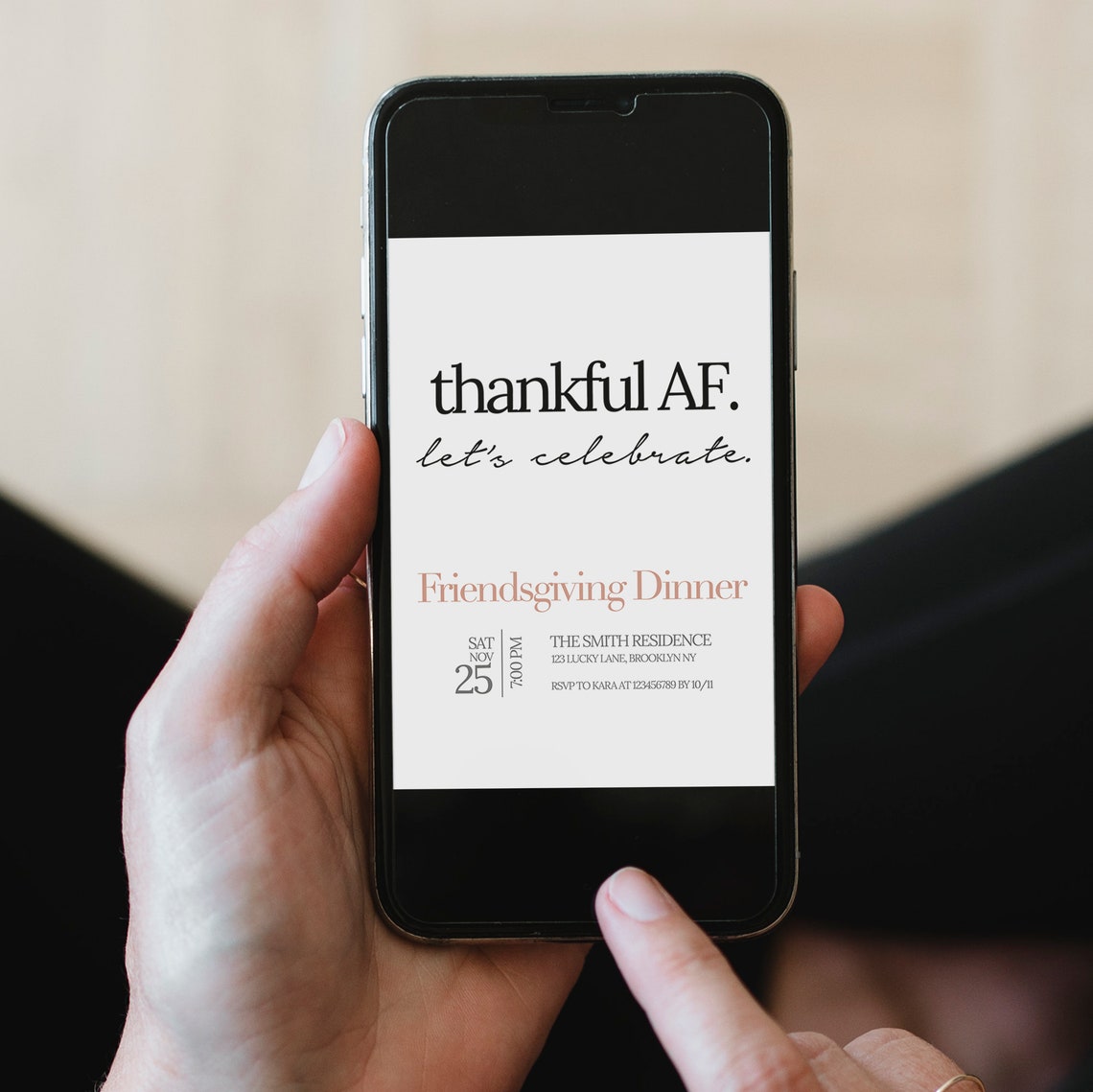 Thankful AF Friendsgiving Dinner Invitation Autumn - Etsy