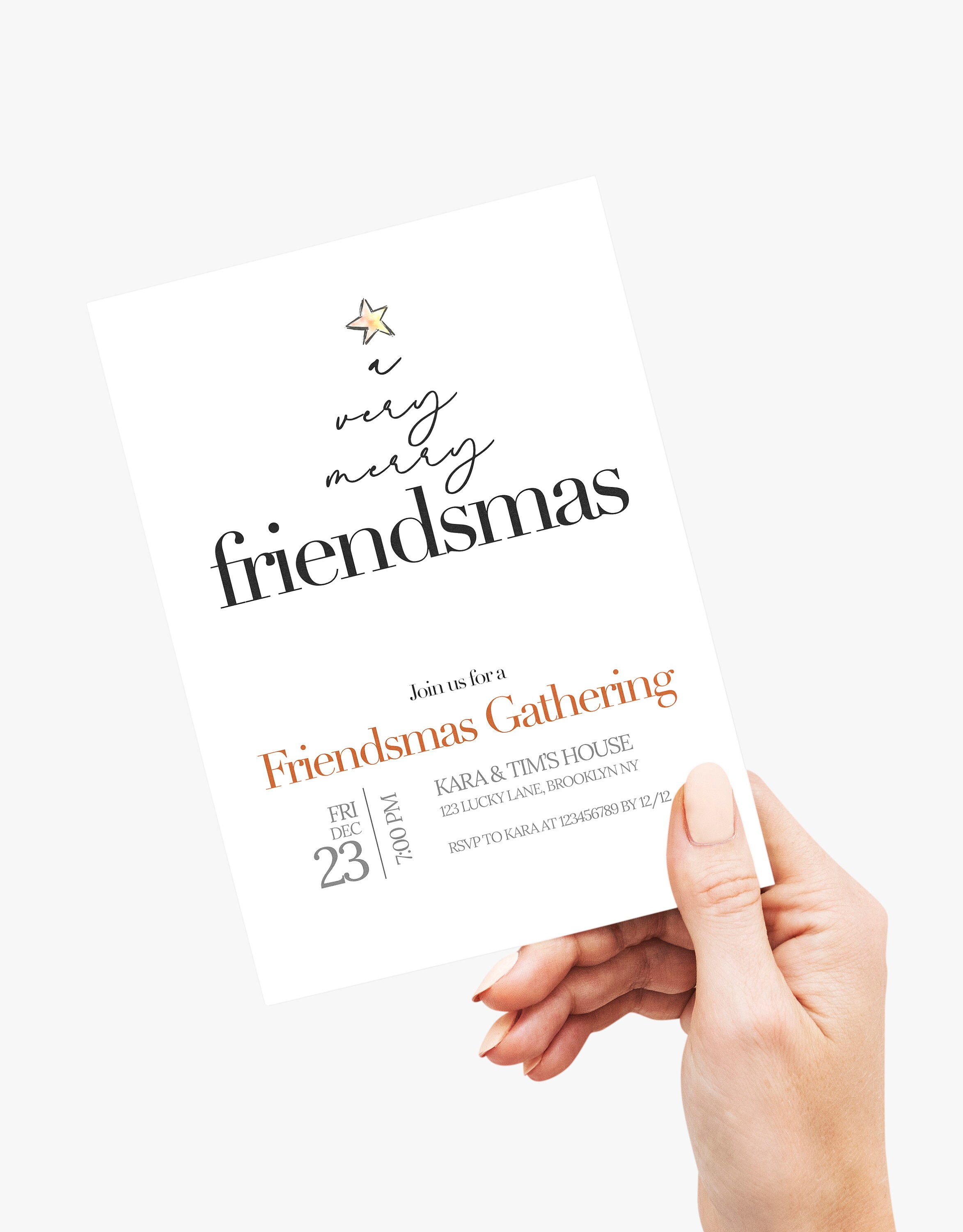 A Very Merry Friendsmas Party Invitation, Christmas Party Invitation ...