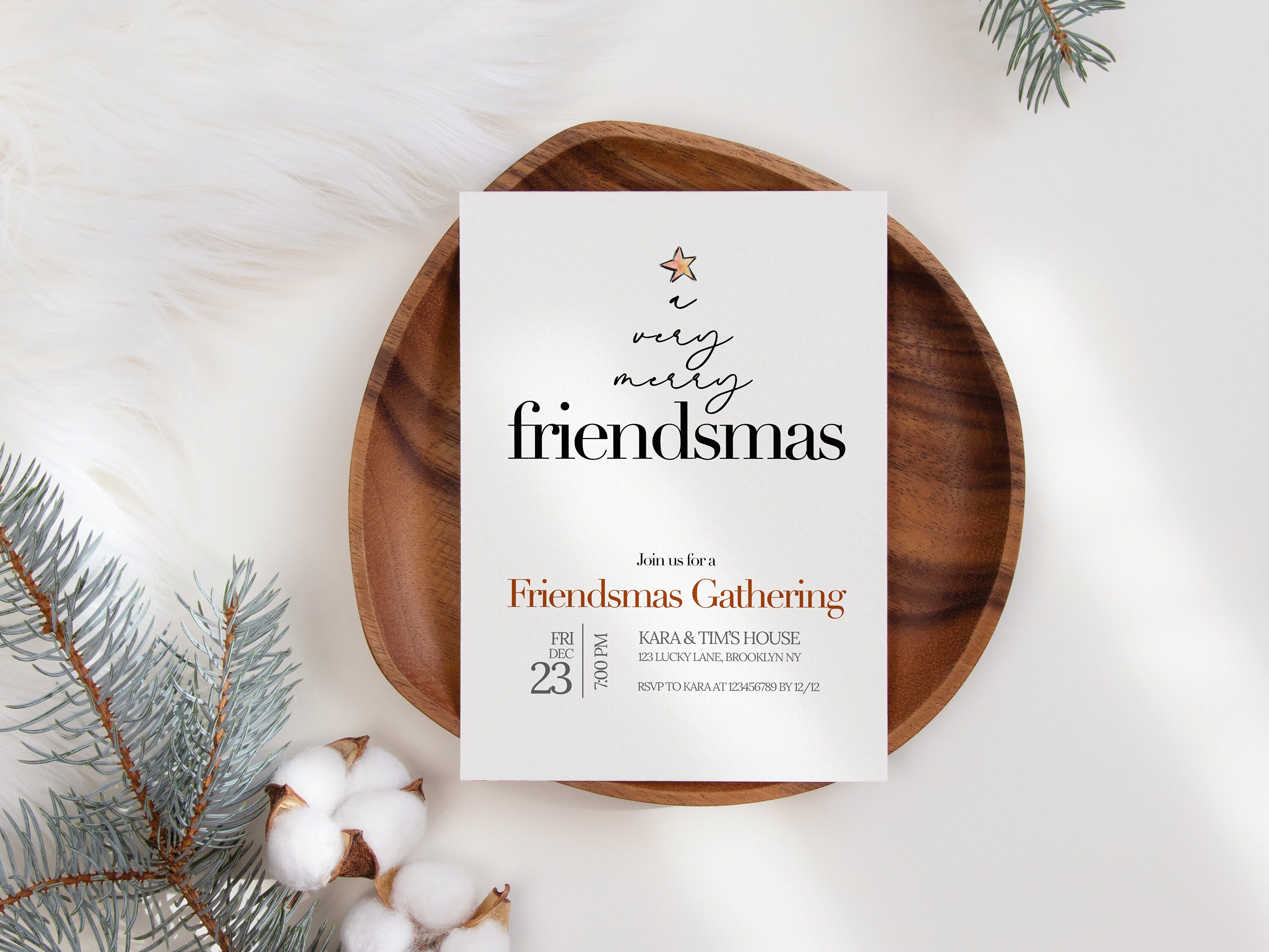 A Very Merry Friendsmas Party Invitation, Christmas Party Invitation ...