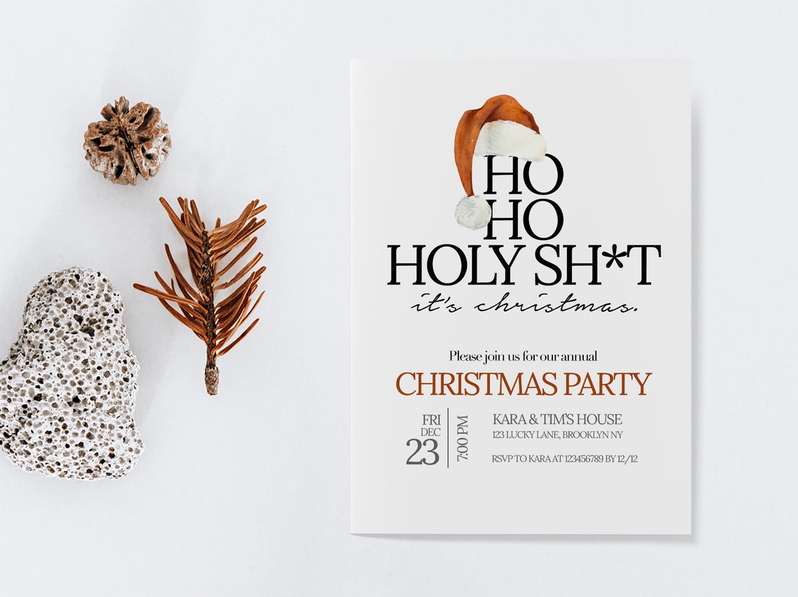 Funny Christmas Party Invitation Friendsmas Party Invitation - Etsy