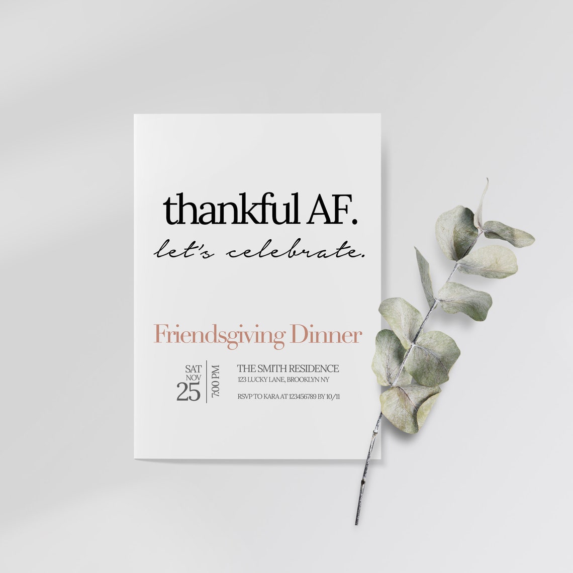 Thankful AF Friendsgiving Dinner Invitation Autumn - Etsy