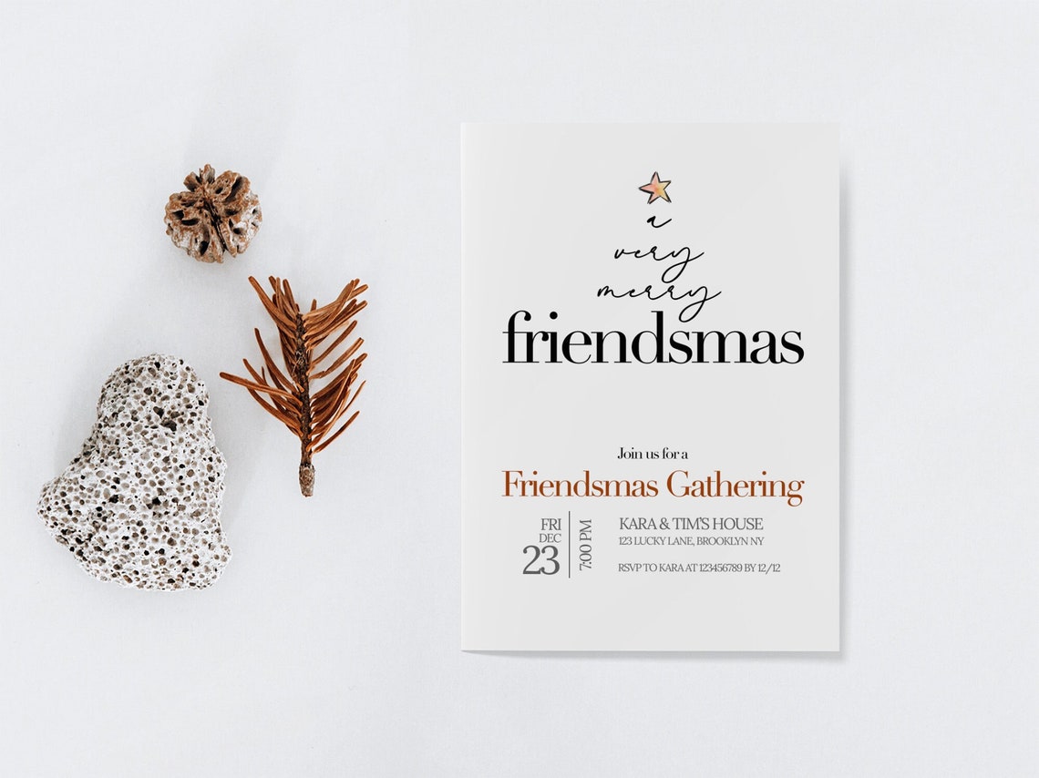A Very Merry Friendsmas Party Invitation, Christmas Party Invitation ...