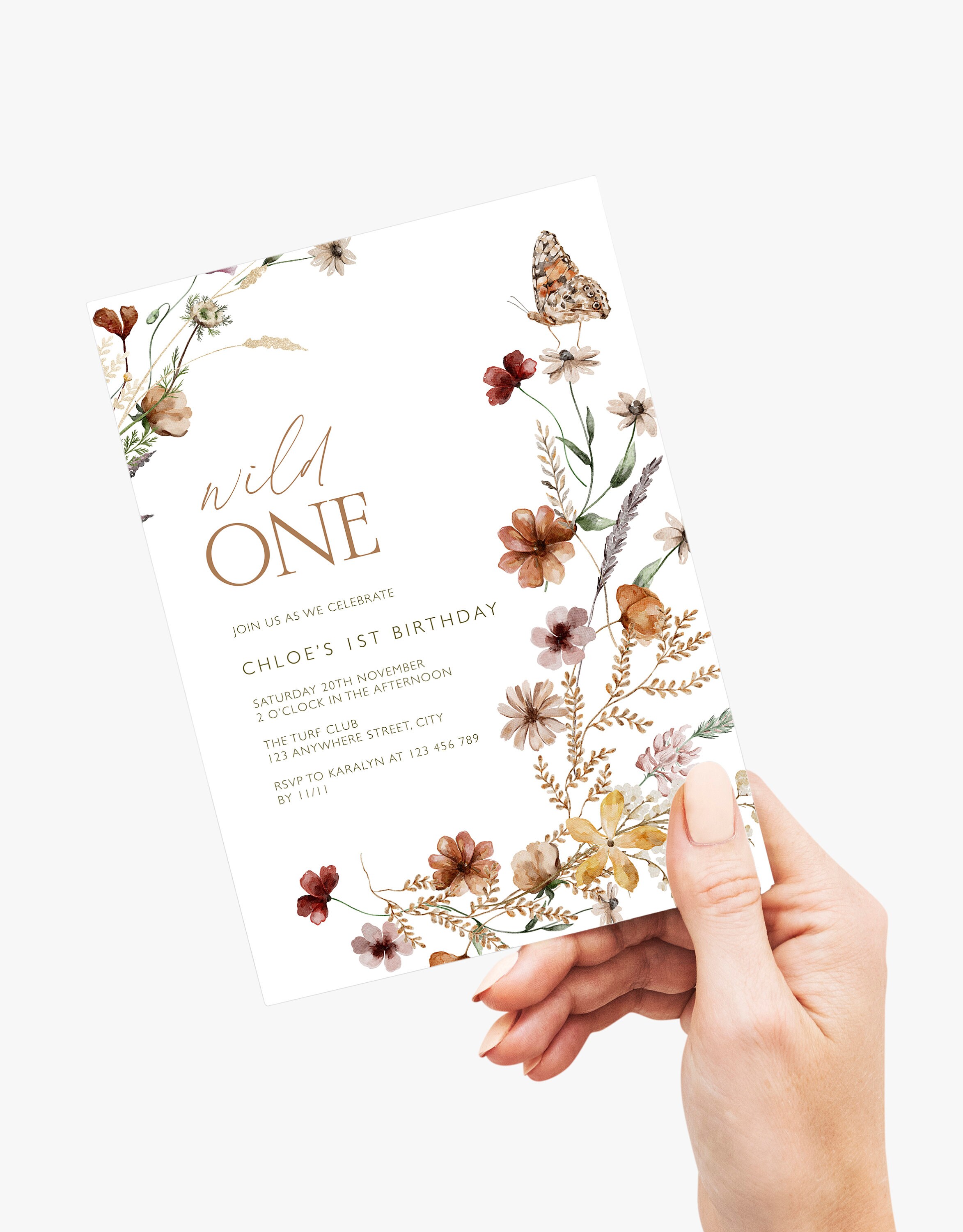 Wildflower Birthday Invitation Wild One Birthday Party for - Etsy