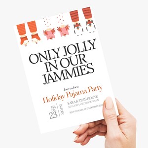 Jolly Pajamas Party Invitation, Funny Christmas Party Invitation ...
