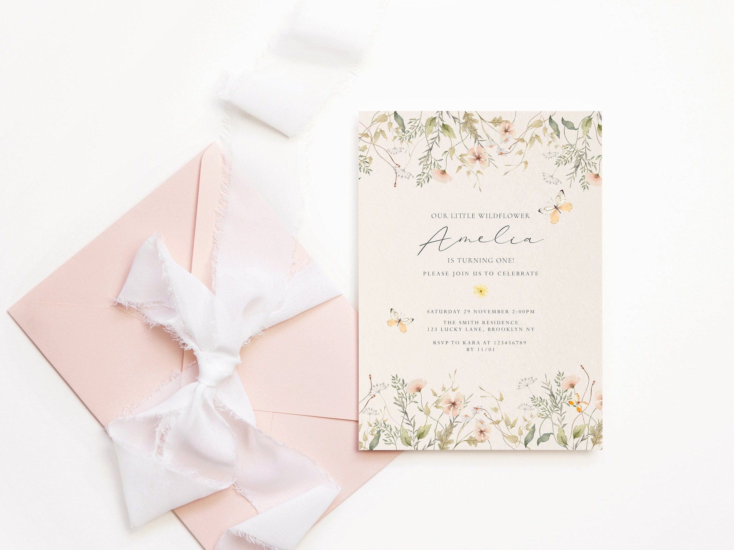 Wildflower Birthday Invitation Template Editable Wildflower - Etsy