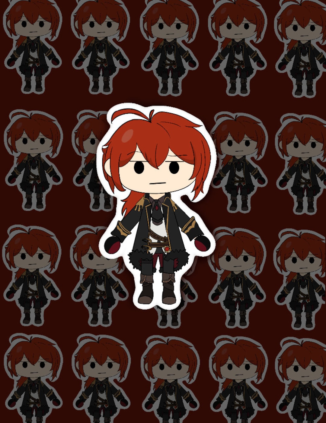 Genshin Impact Diluc Kawaii Waterproof Chibi Sticker - Etsy