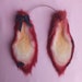 Fire Red Bunny Ears, Tail and Collar Set Faux Fur Ears Cosplay ...
