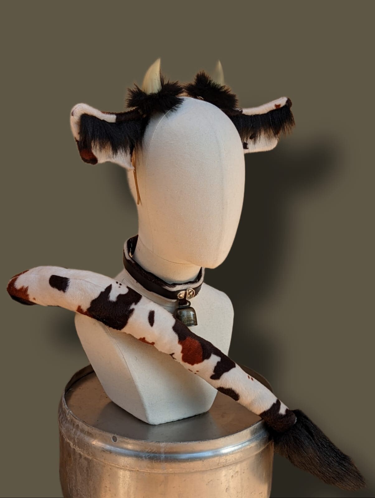 Cow Ears With Horns and Tail With Bell Set, Cosplay Ears, Cattle ...