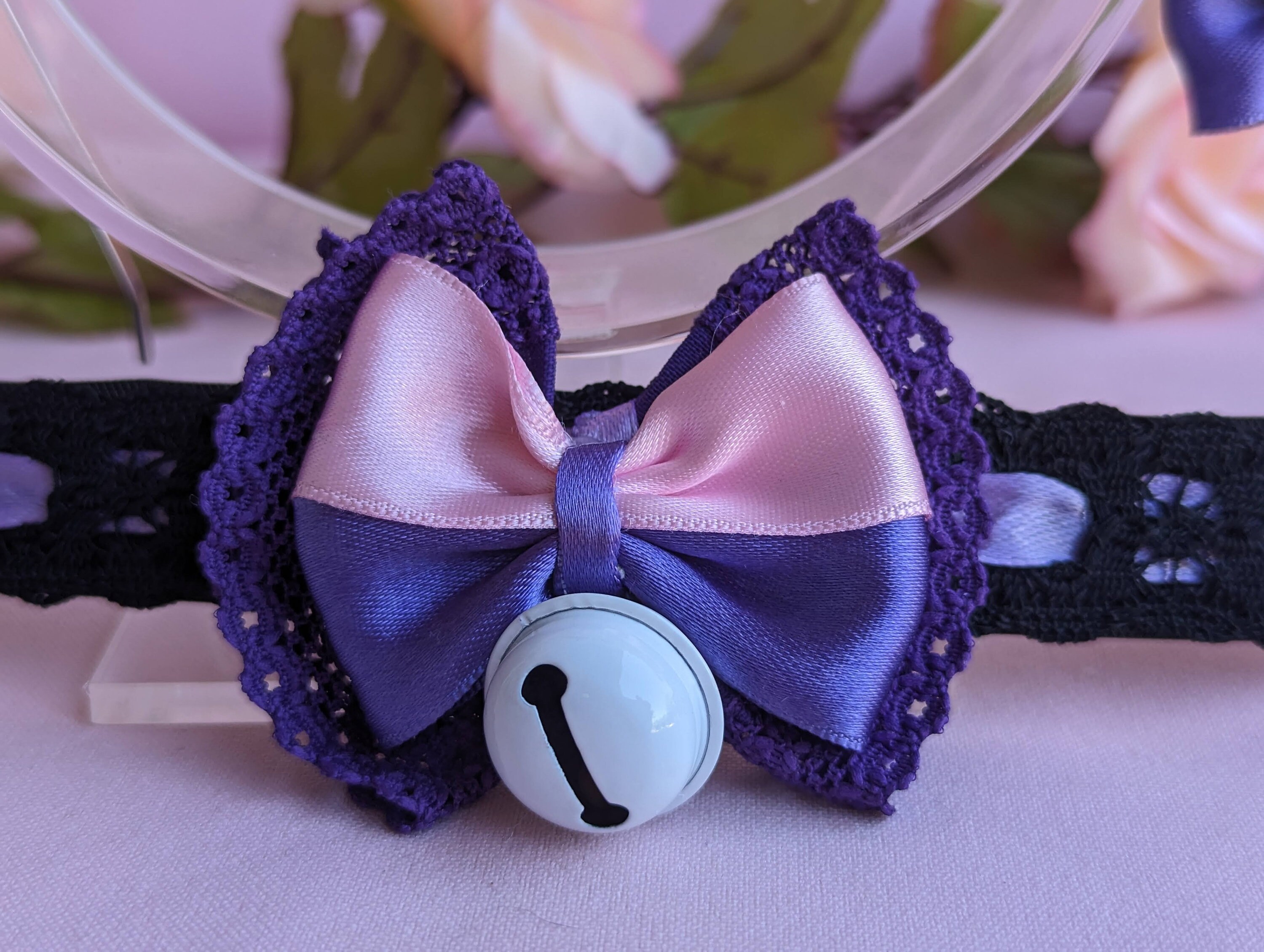 Purple Cow Ears With Horns and Collar With Bell Set, Cosplay Ears ...