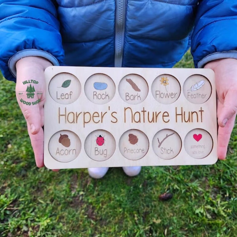 Nature Hunt Board Montessori Scavenger Hunt, Personalized Nature ...