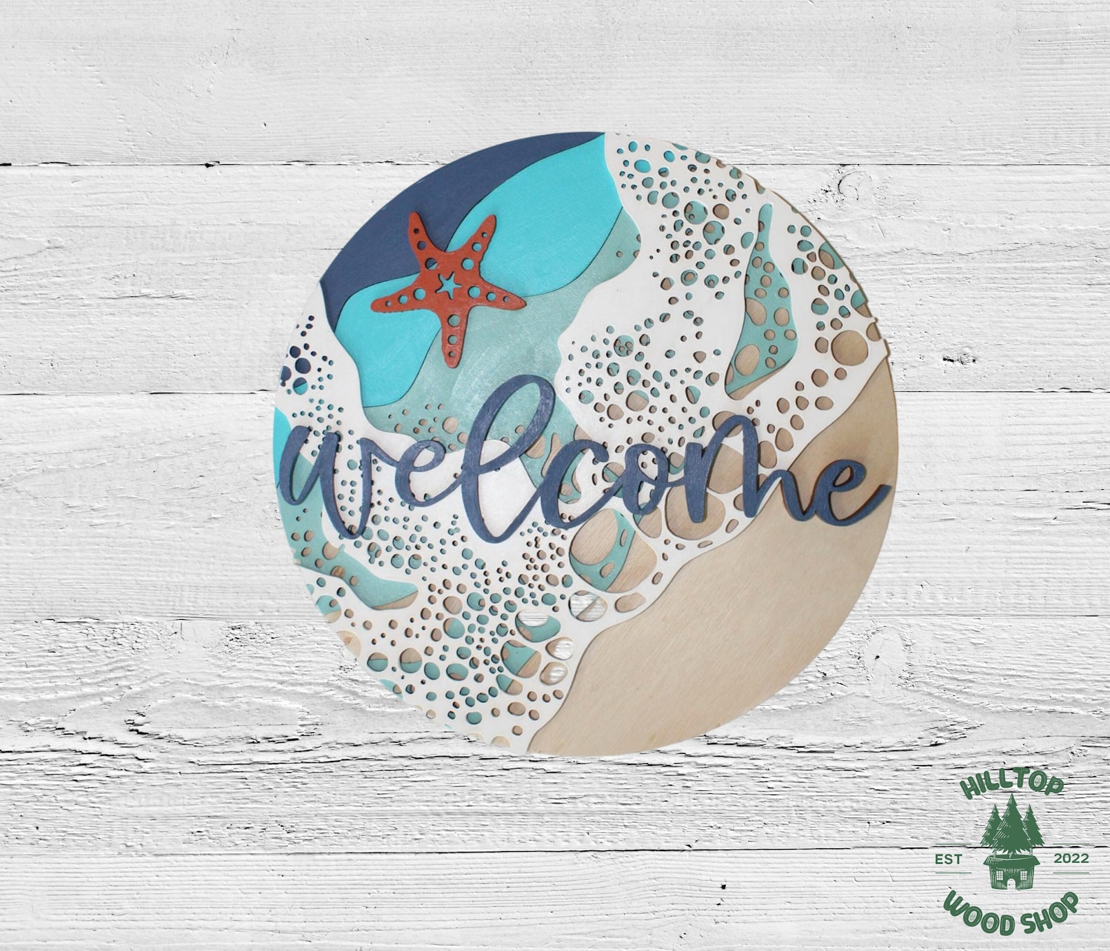 Beach Welcome Sign for Front Door Hanger Ocean Welcome Signs - Etsy