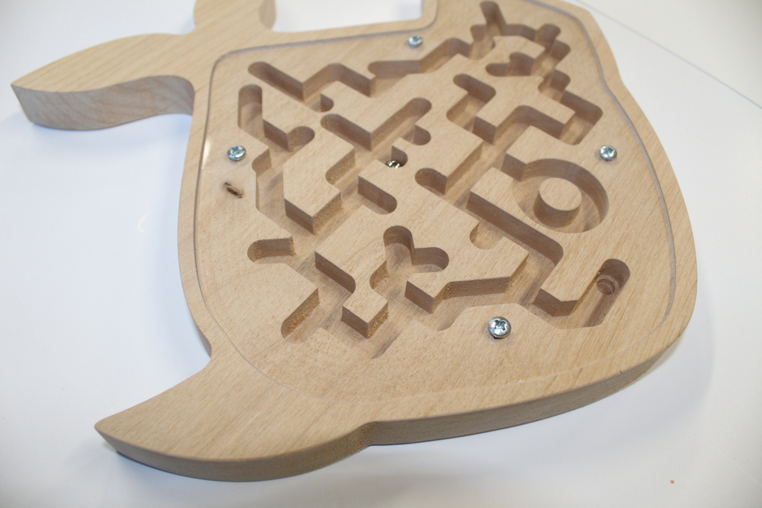 Fish Marble Maze Wood Maze Puzzle Handmade in USA Fish Decor - Etsy