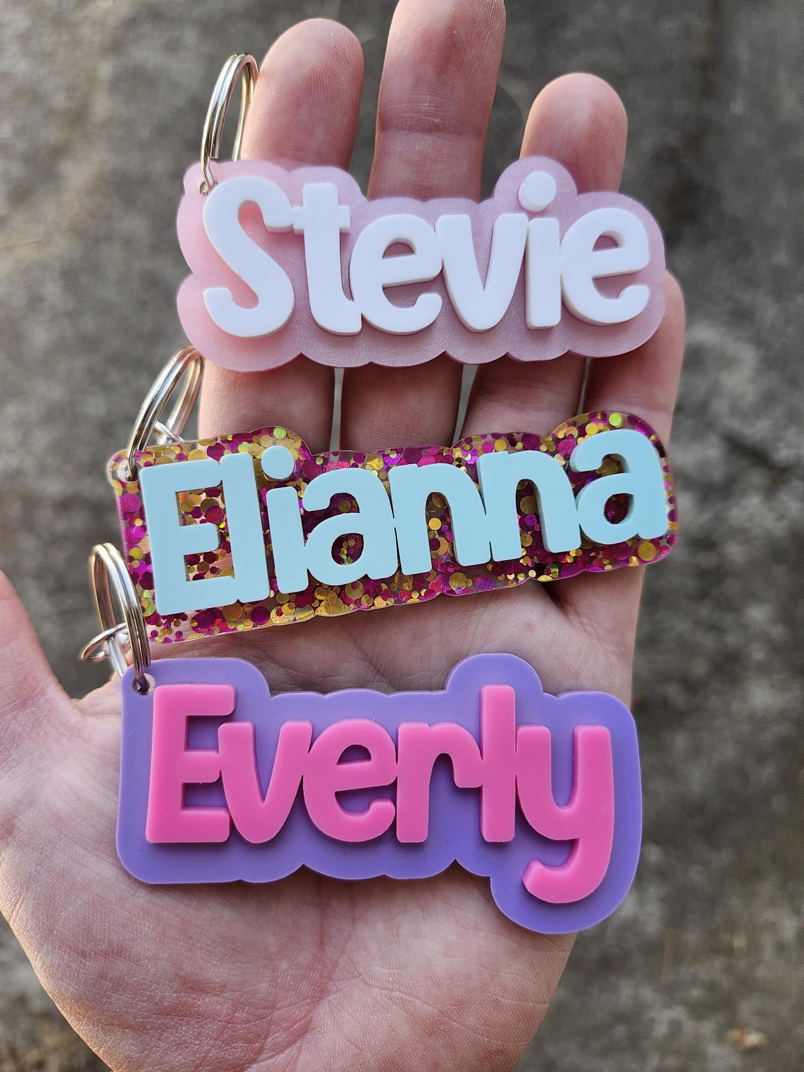 Personalized Name Keychain Backpack Name Tag, Acrylic Keychain Custom ...