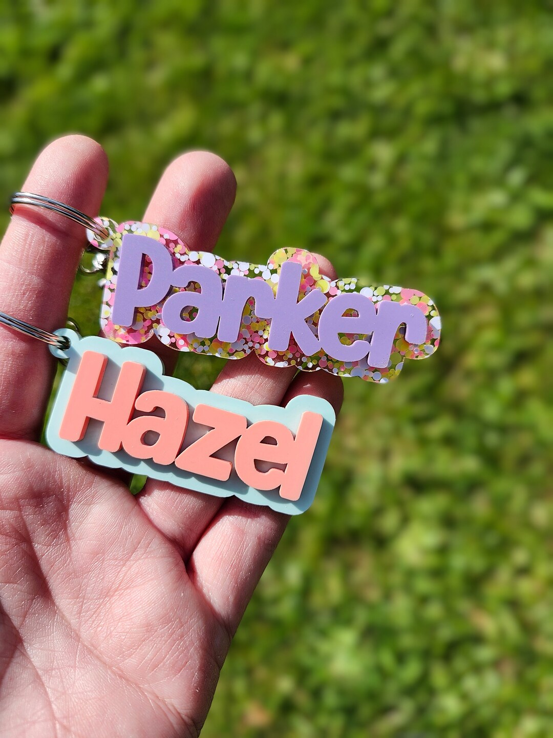 Personalized Name Keychain Backpack Name Tag, Acrylic Keychain Custom ...