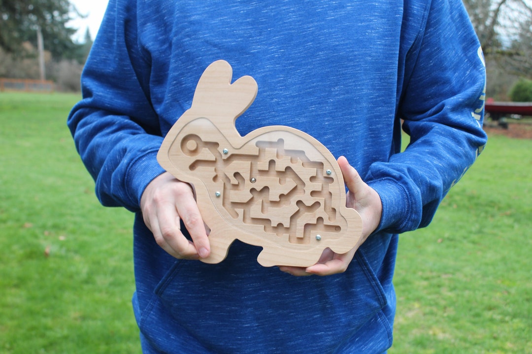 Bunny Maze Marble Maze Handmade Wood Maze Wooden Games Wood Maze ...