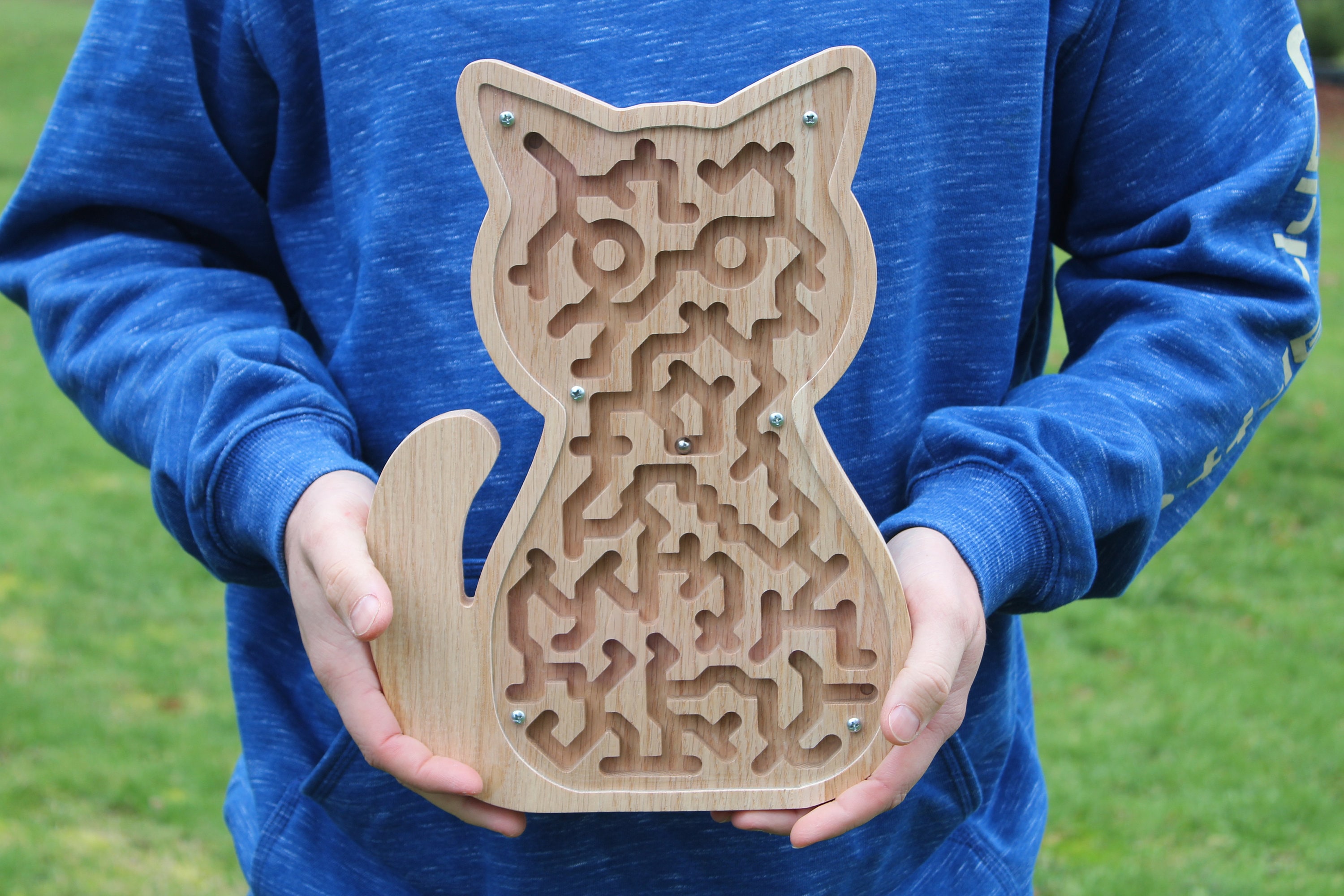 Wood Cat Marble Maze Kids Puzzle Gift for Classroom Wooden Toy for Kids ...