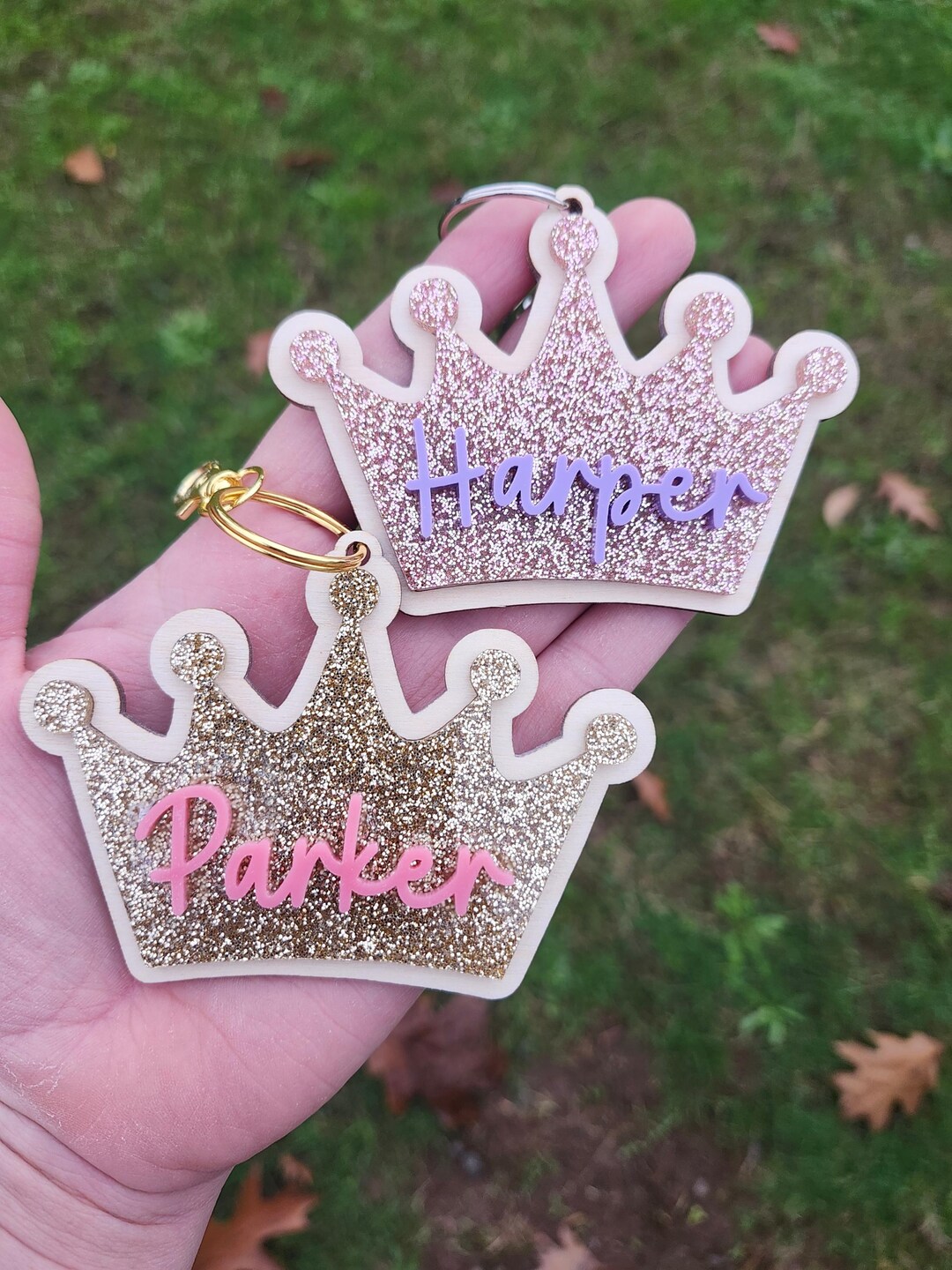 Personalized Princess Crown Keychain for Bag Name Keychain for Backpack ...