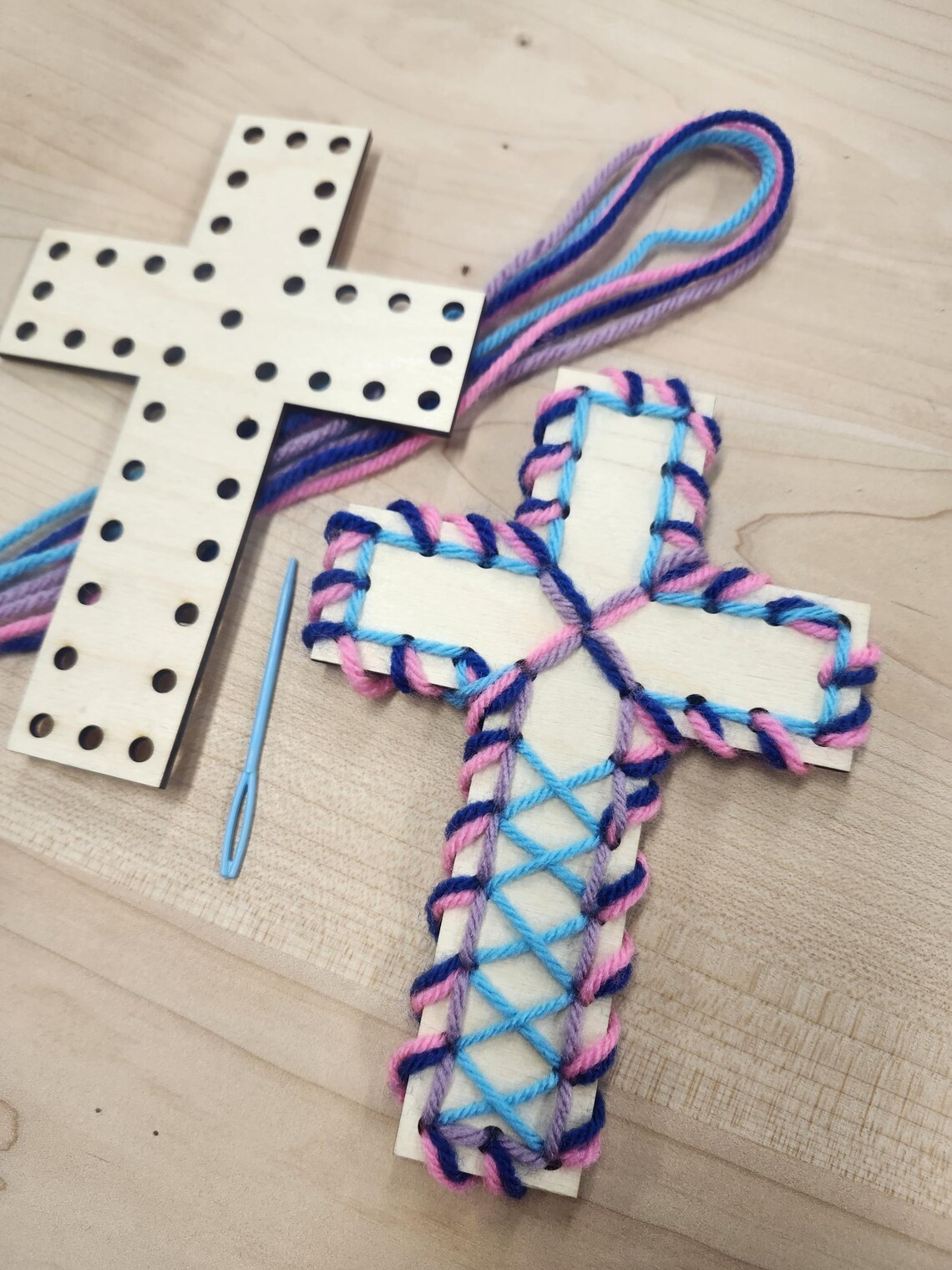 Easter Cross, Wood Project for Kids, Easter Craft, Kids Embroidery ...