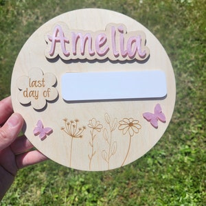 Personalized First Day of School Flower Sign for Kids First Day of ...