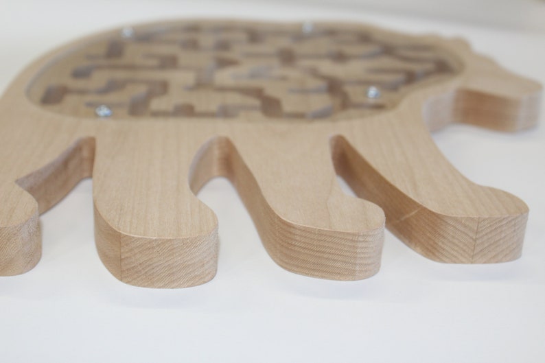 Bear Maze Kids Wooden Marble Maze Handmade Wooden Puzzle Game - Etsy