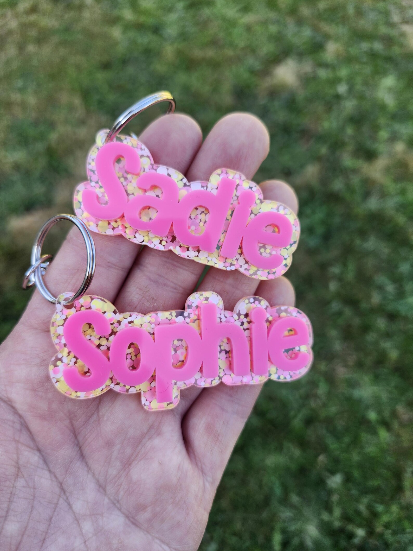 Personalized Name Keychain Backpack Name Tag, Acrylic Keychain Custom ...