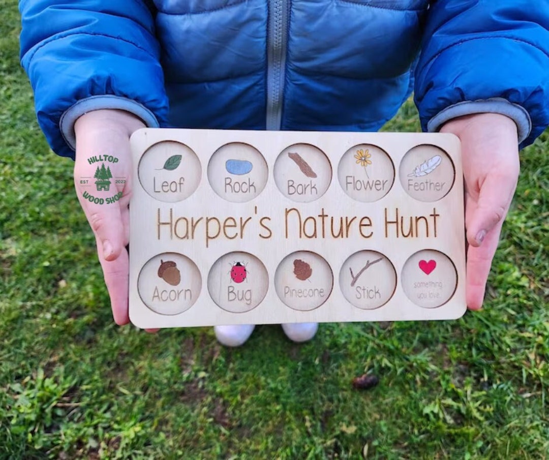 Nature Hunt Board Montessori Scavenger Hunt Personalized Nature ...