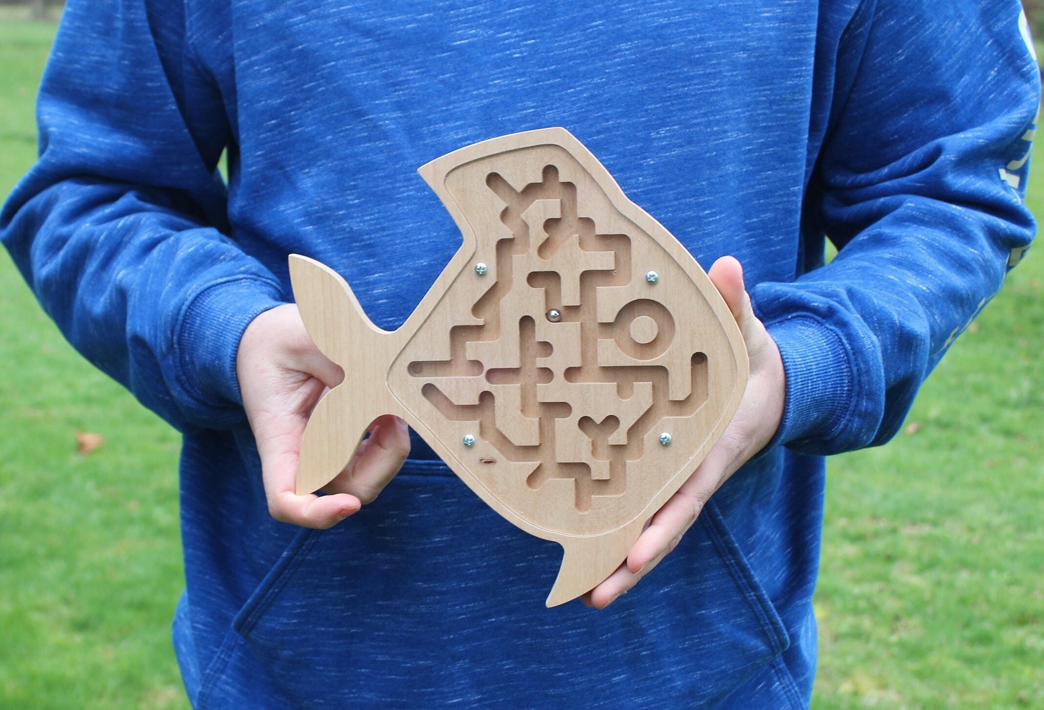 Fish Marble Maze Wood Maze Puzzle Handmade in USA Fish Decor - Etsy