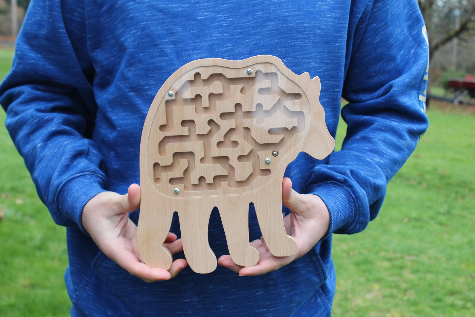 Bear Maze Kids Wooden Marble Maze Handmade Wooden Puzzle Game - Etsy