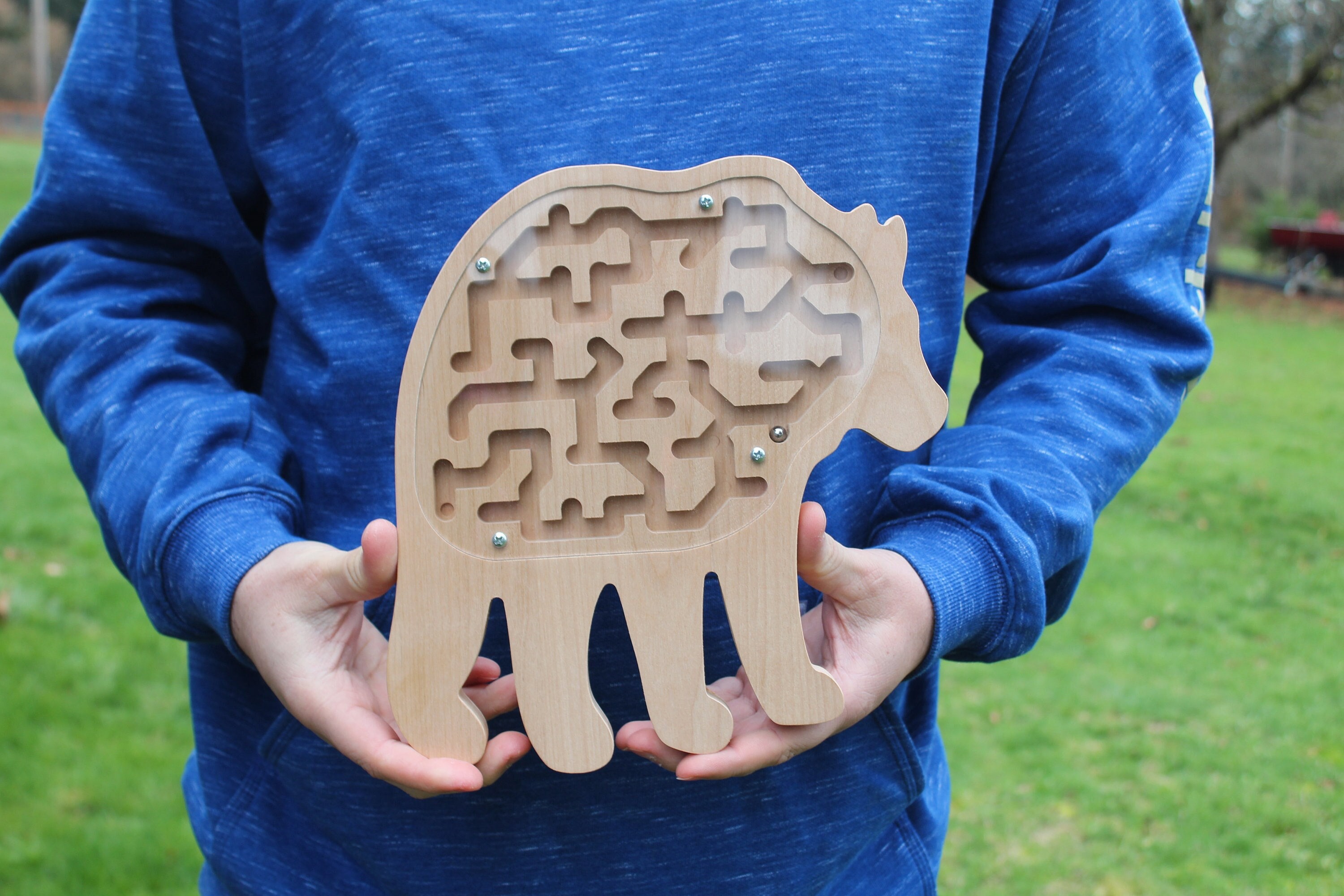 Bear Maze Kids Wooden Marble Maze Handmade Wooden Puzzle Game - Etsy