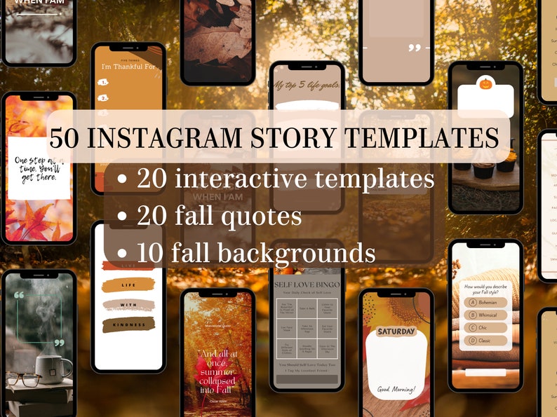50 Fall Instagram Story Templates |autumn |halloween |fall Vibes ...