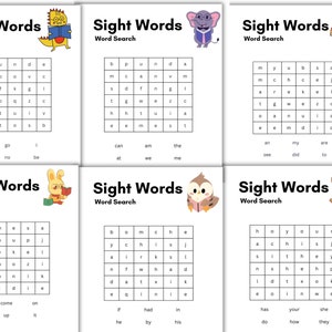 Sight Words Printable, Kid Word Search Puzzles, Worksheet, Kindergarten ...