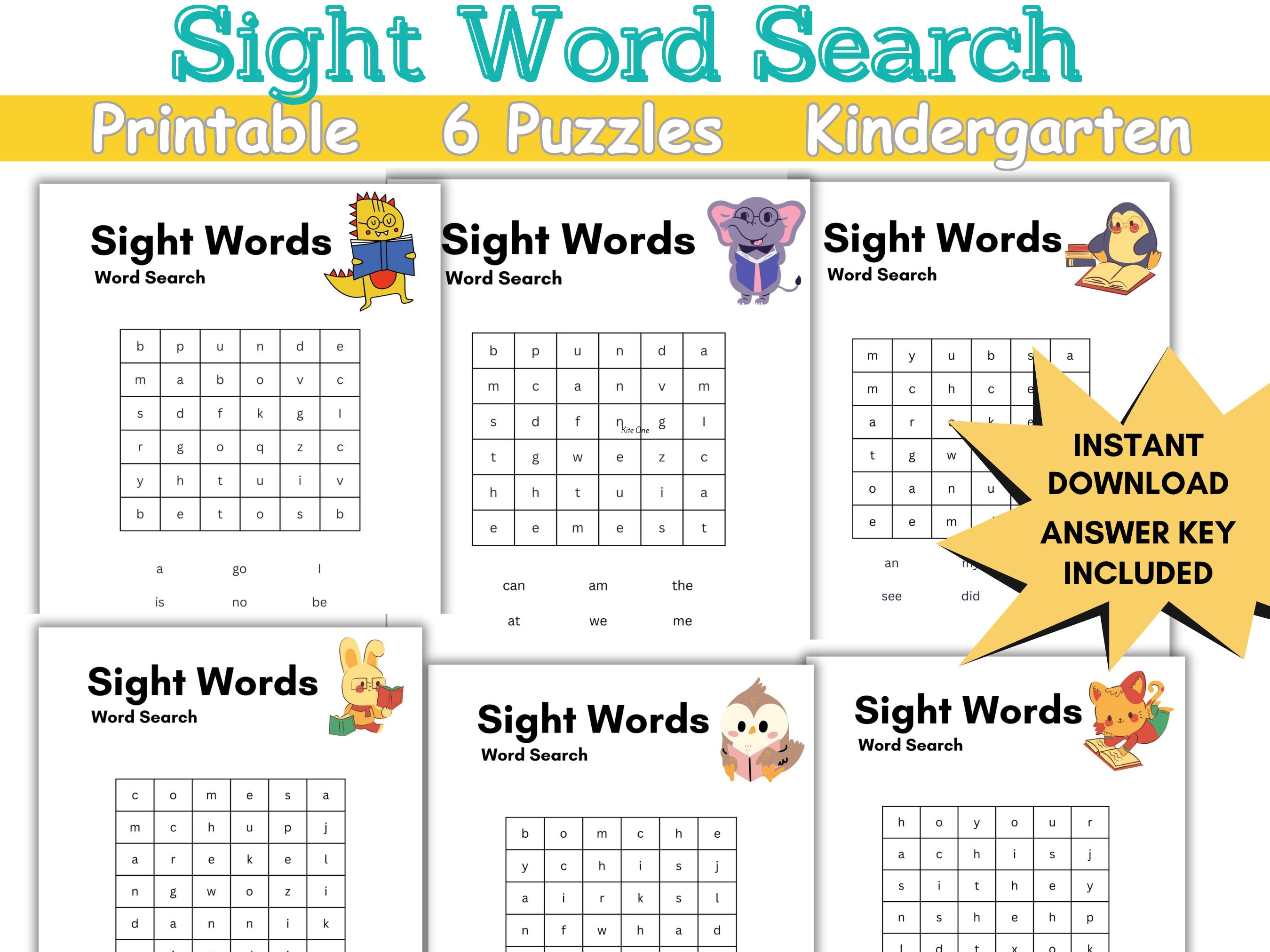 Sight Words Printable, Kid Word Search Puzzles, Worksheet, Kindergarten ...