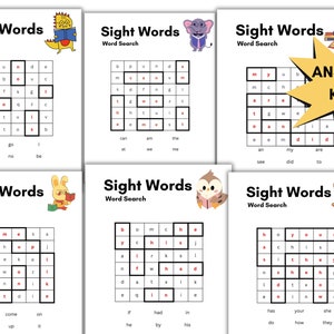 Sight Words Printable, Kid Word Search Puzzles, Worksheet, Kindergarten ...