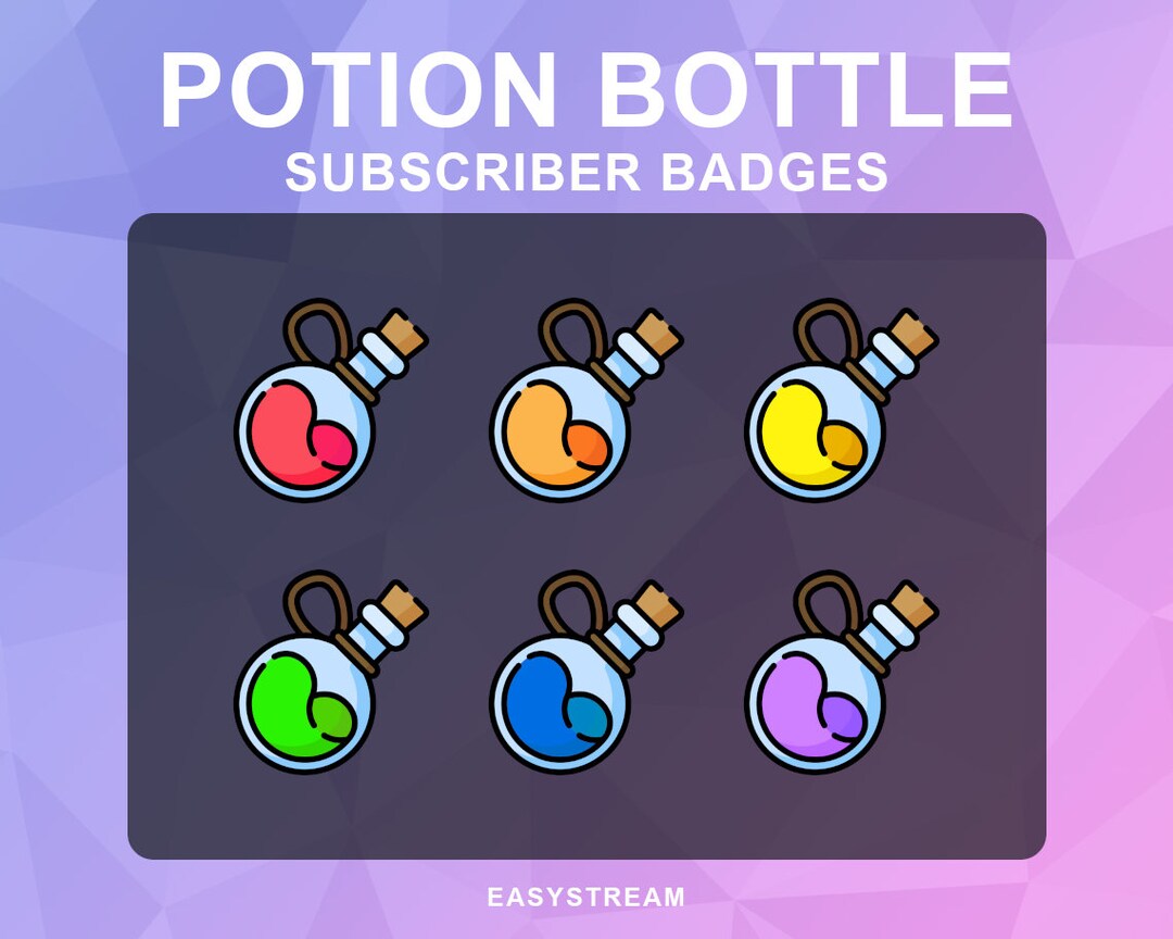 Potion Bottle Twitch Subscriber Badges Potions Sub Badge - Etsy
