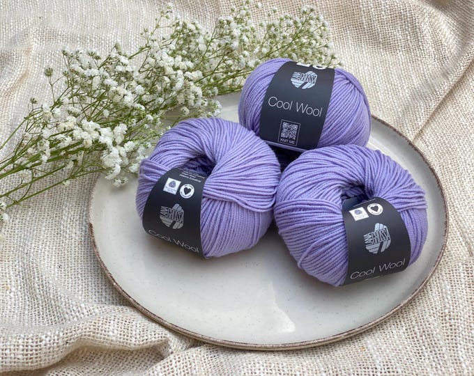 Lana Grossa Cool Wool 50g | Color 2070 Light Lilac | Merino Wool Yarn ...