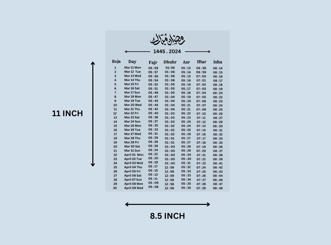 2024 RAMADAN CALENDAR. Track Your Ramadan, Prayer, Iftar, and Suhur ...