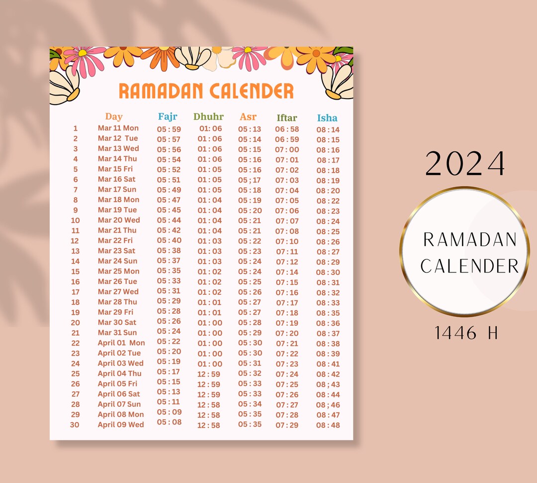 2024 Ramadan Calendar. Track Your Ramadan, Prayer, Iftar, and Suhur ...