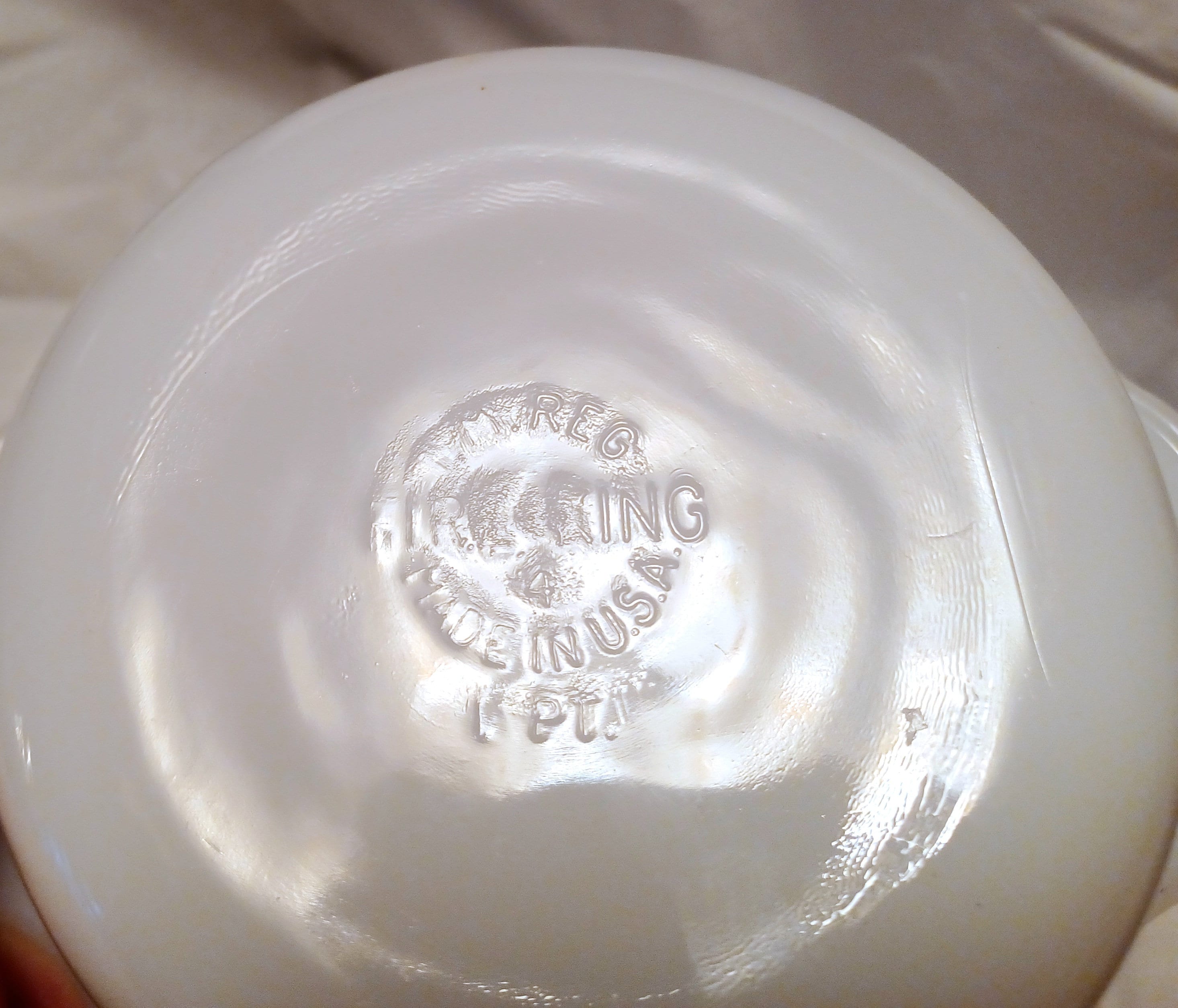 Vtg Fire King Gay Fad Peach & Grapes 1 Pint Milk Glass Casserole Lid ...