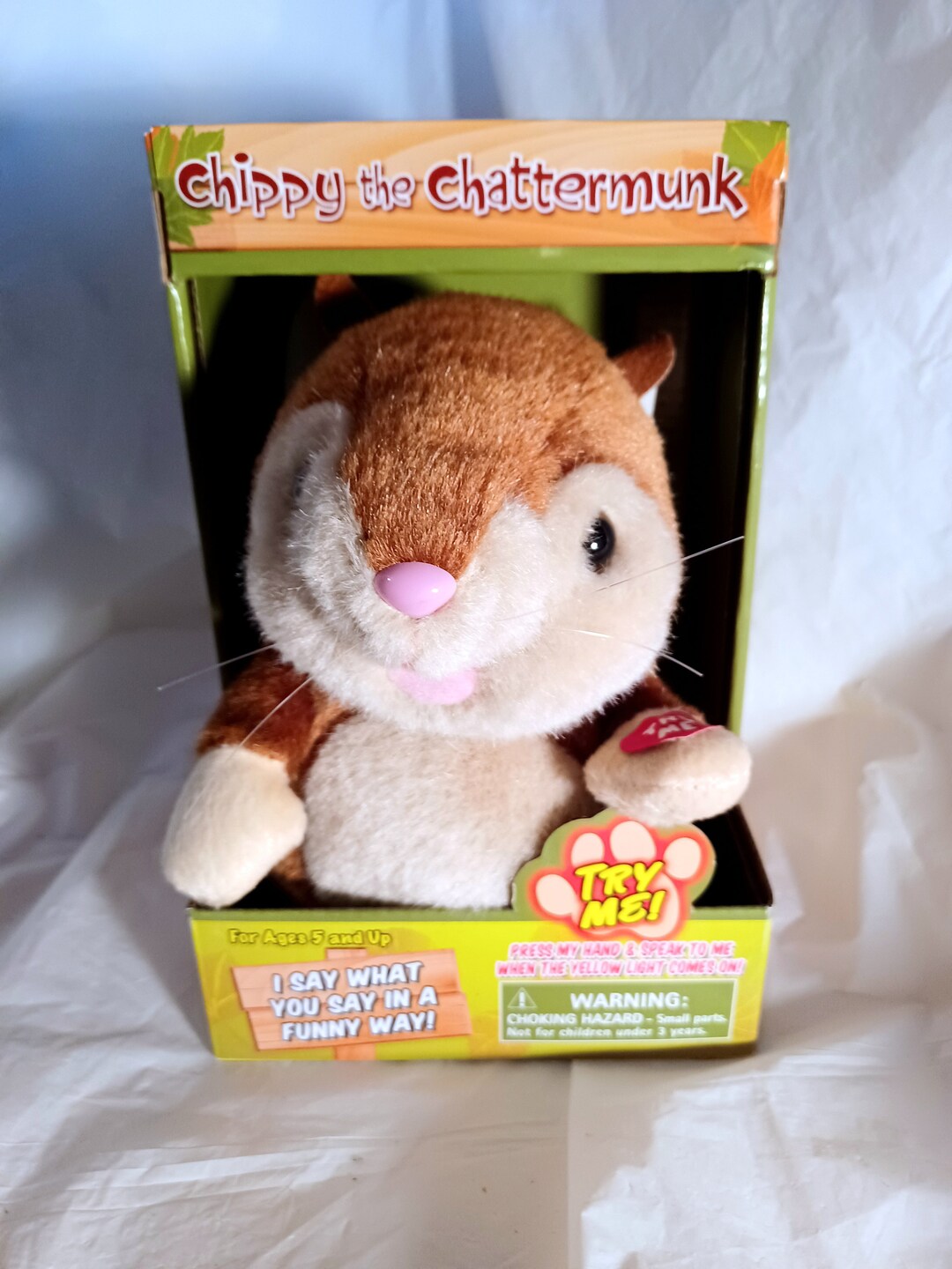 Chippy the Chattermunk Westminster Records Talks Repeats Animated Plush ...