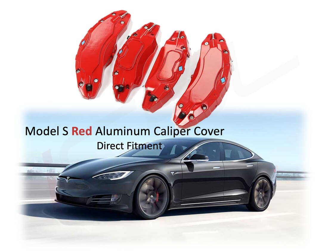 Tesla Model S Brake Caliper Covers Aluminum Front & Rear Red - Etsy