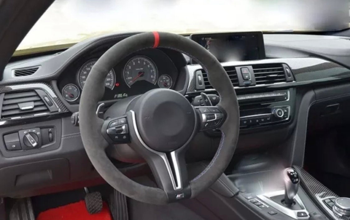 Bmw Steering Wheel Cover Black Alcantara Suede Hand-stitched Suede F30 ...