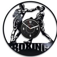 Boxing Vinyl Record Large Wall Clock Gym Decor for Home Gym Boxing Wall ...