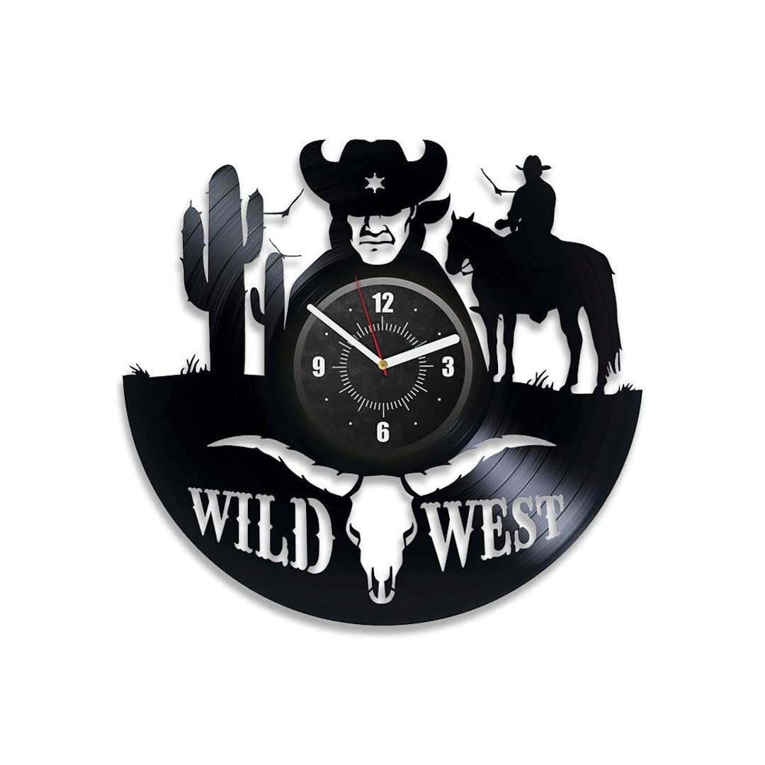 Wild West Vinyl Record Large Wall Clock Wild West Decor Western Wall ...