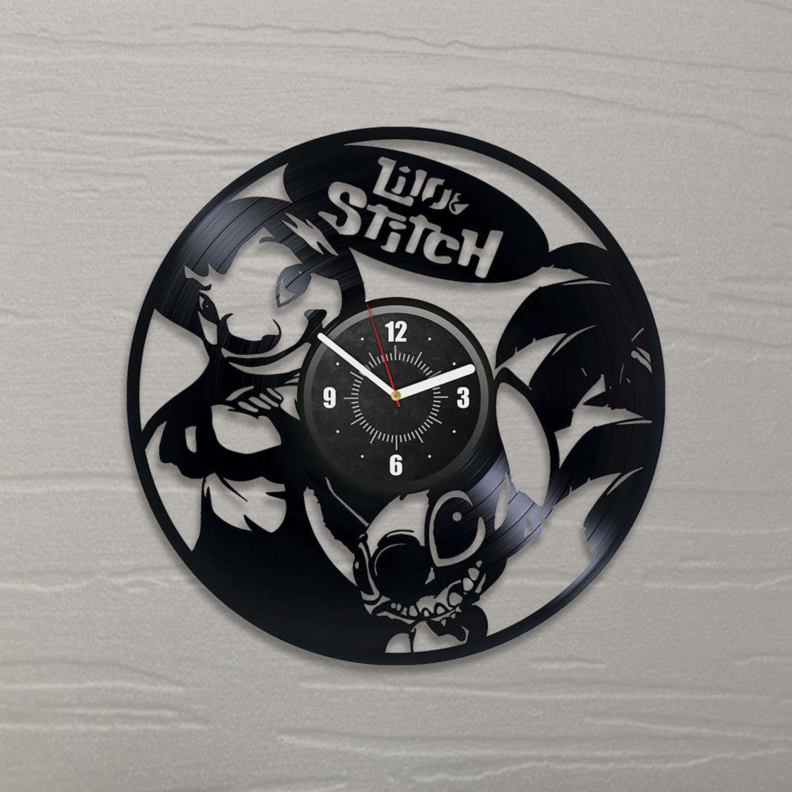 Lilo and Stitch Vinyl Record Funny Wall Clock Kids Room Wall - Etsy