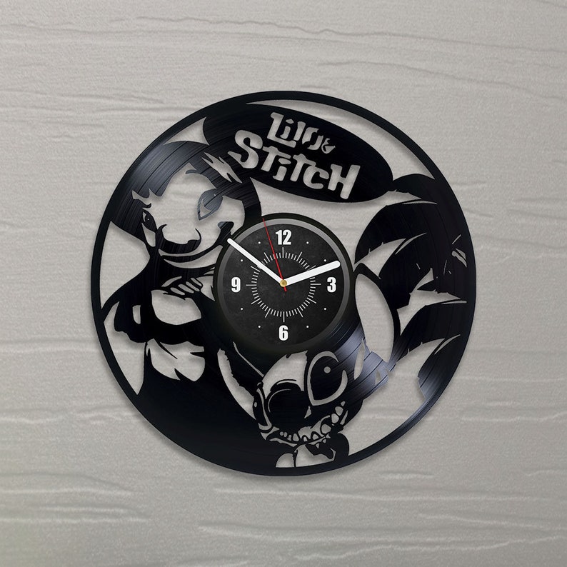 Lilo and Stitch Vinyl Record Funny Wall Clock Kids Room Wall - Etsy